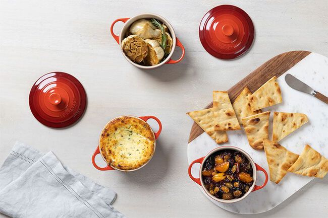 Baked Ricotta with Dried Fruit Compote and Roasted Garlic