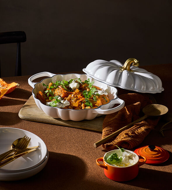 Braised Harissa Pumpkin with Garlic Yoghurt Sauce | Le Creuset®
